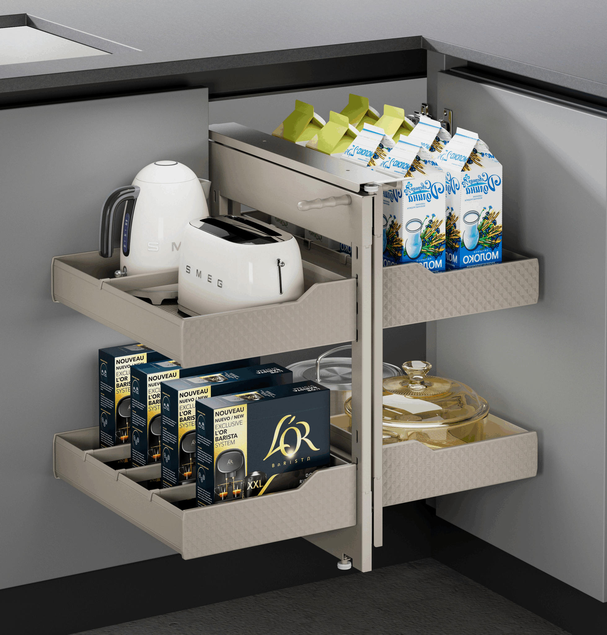 Full-Extension Pull-Out Basket – LumiSpace